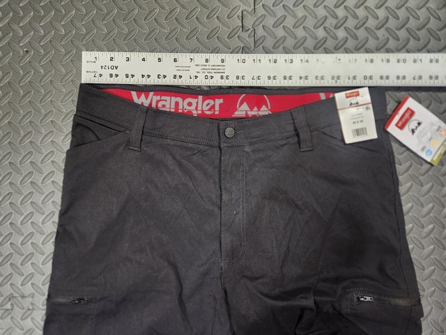 Wrangler Performance Zip Cargo Straight Fit Black Pants 38x30 Outdoor ...