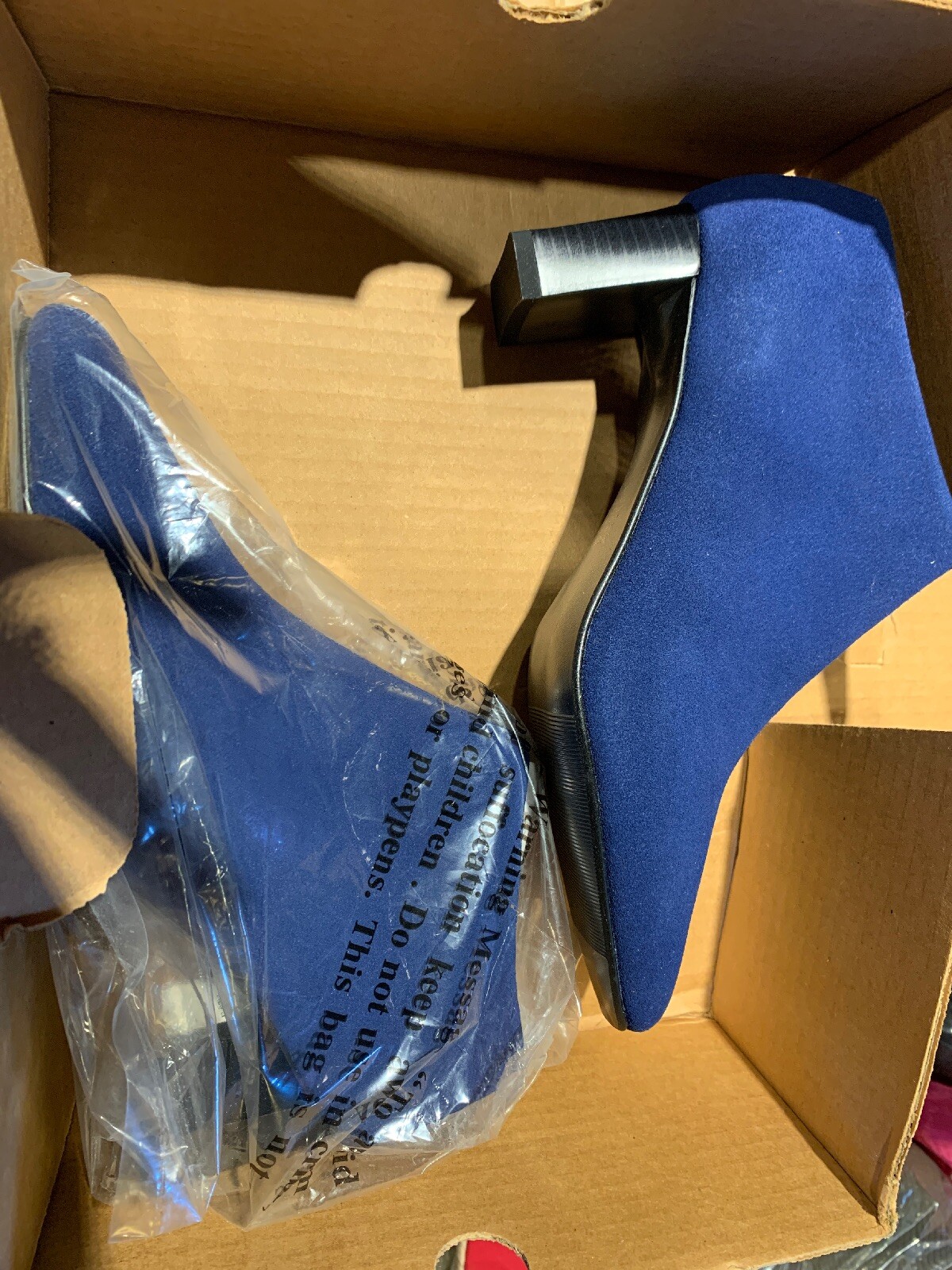 CHADWICK Blue LEATHER SUEDE UPPER HEELED BOOTIE BOOTS {SZ.6.5} Vintage ...