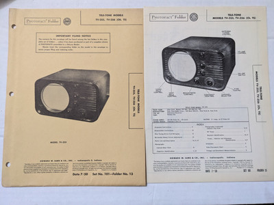 Vintage Television Tele-tone Models TV-255 TV-256 Sam's Photofact | eBay