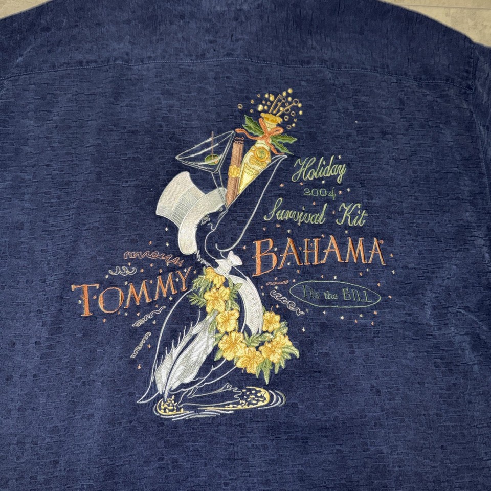 Tommy Bahama Shirt Mens XLarge Holiday Survival Kit 100% Silk Hawaiian ...