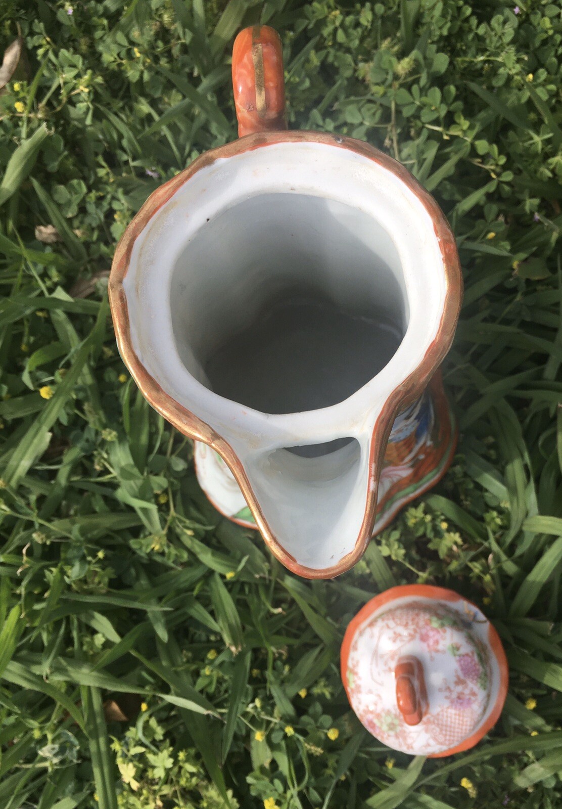 Hot Chocolate Asian Hand Painted Pot Orange | eBay
