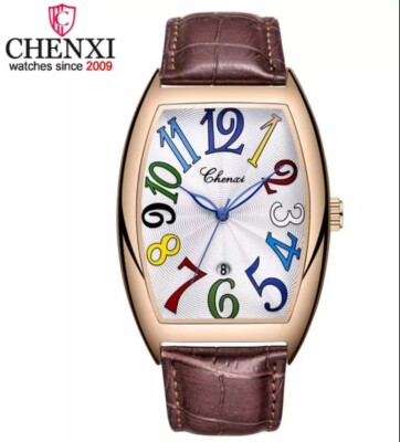 Chenxi New CX-8217 Top Brand Luxury Men Watches Male Leather Strap. | eBay
