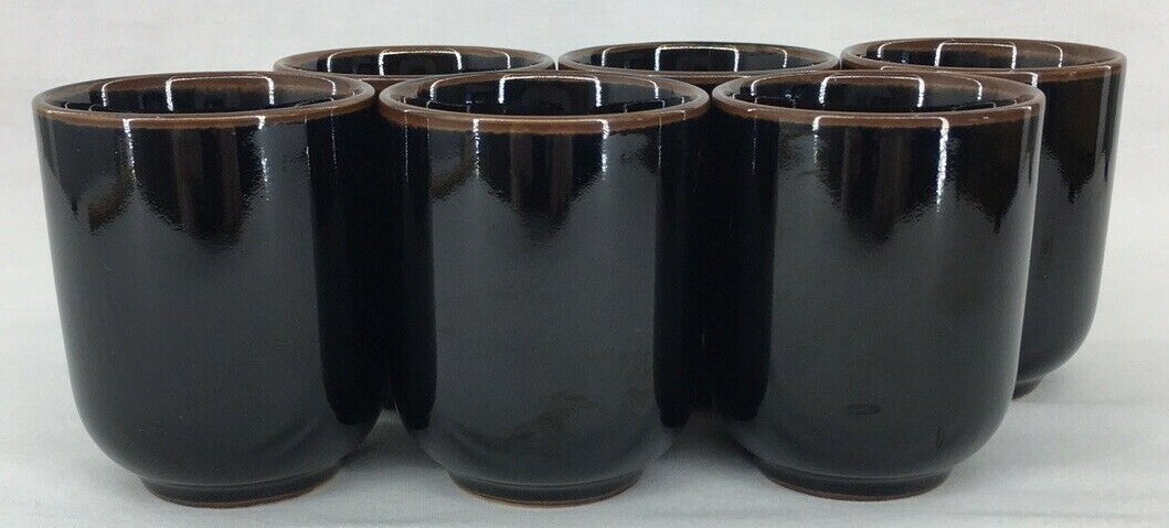 Pier 1 Sake Tea Cups Brown Set of 6 Pier 1 Imports Tea Sake Shots EUC ...