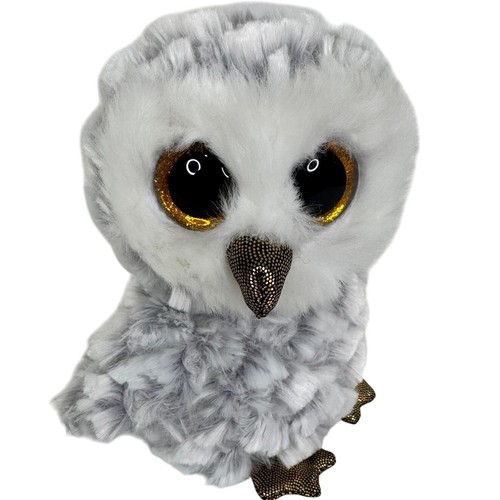 Ty Beanie Boos Owlette White Gray Owl Big Glitter eyes gold 6" Plush | eBay