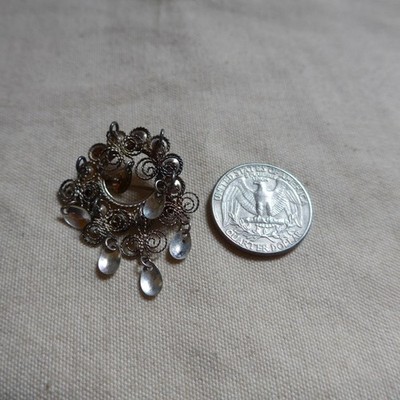 NORWAY SOLJE BUNAD WEDDING SILVER CASCADING ROUND PIN BROOCH 830 SSB | eBay