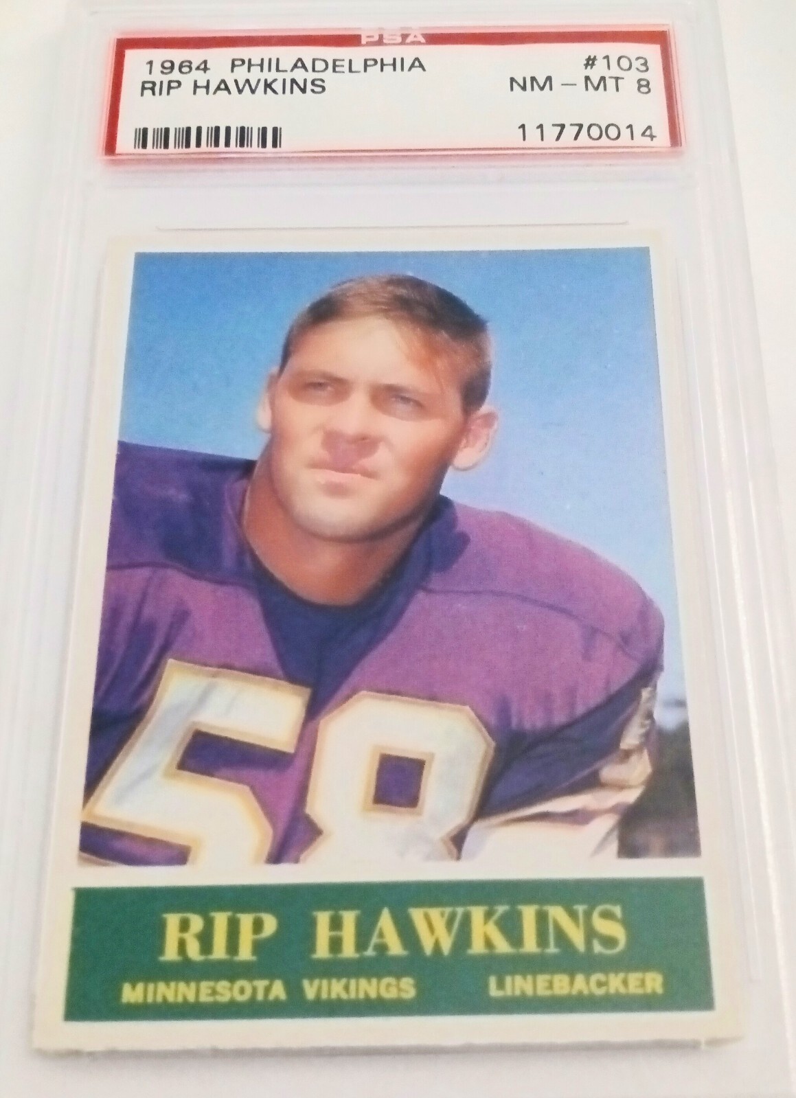 1964 Philadelphia Football #103 Cooper RIP Hawkins Minnesota Vikings ...