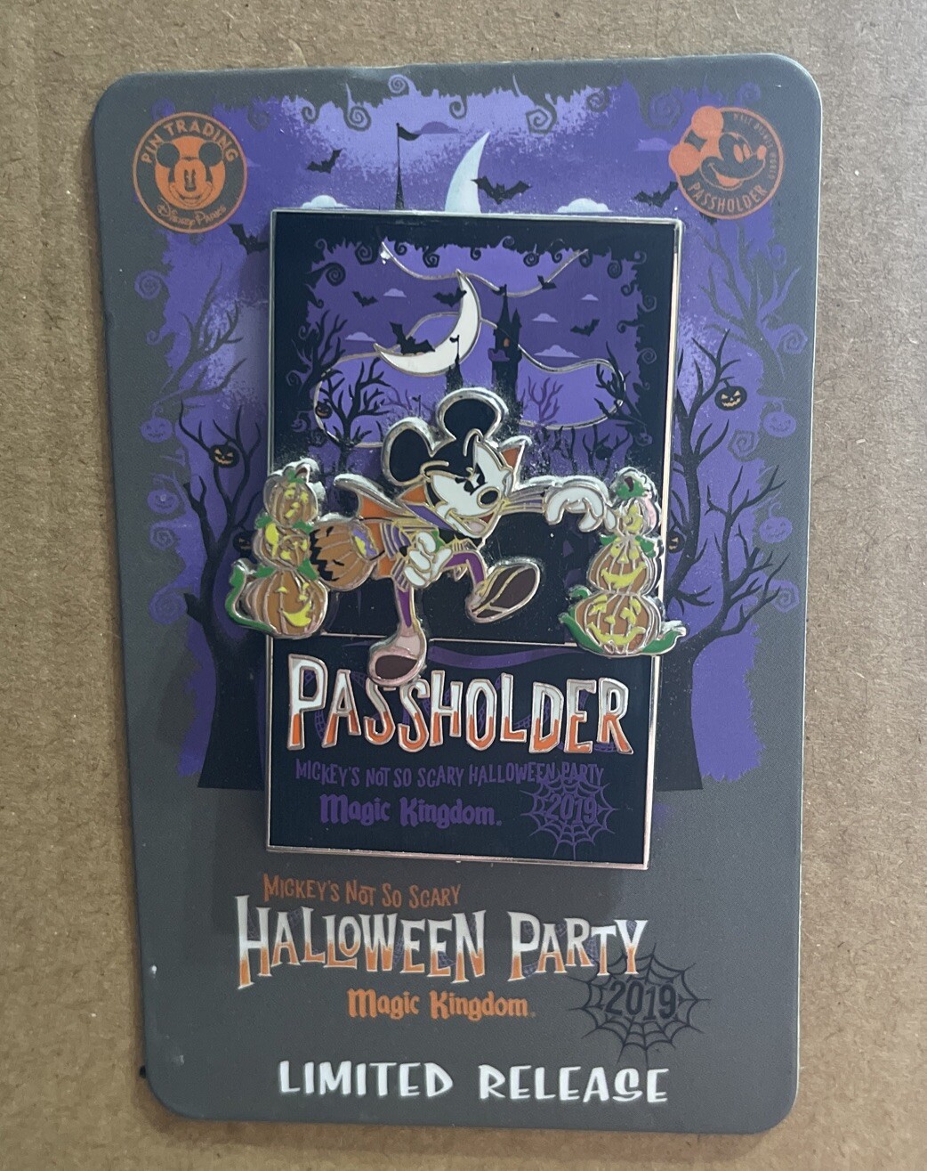 Disney MNSSHP Mickey's Not So Scary Halloween Party Passholder Pin New ...