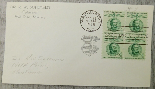First Day Of Issue Washington DC Champion of Liberty 1958 Stamp ...