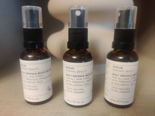 3 X Evolve Organic Daily Defence Moisture Facial Mist 30ml Travel ...