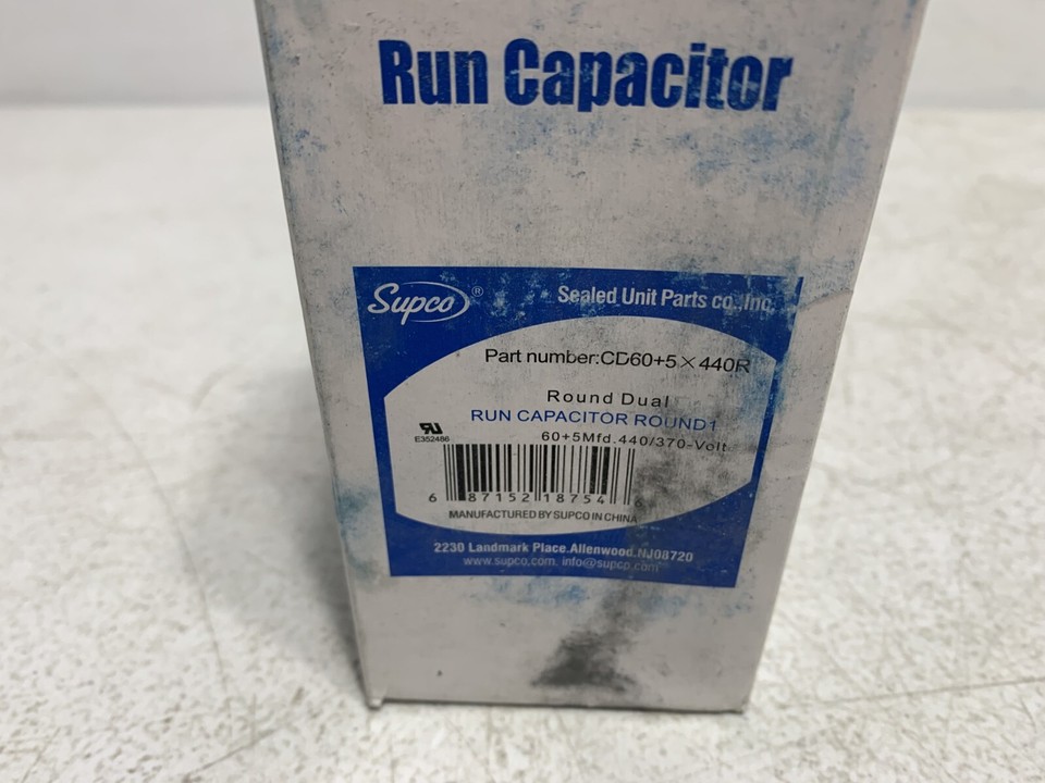 Supco CD60+5x440R Round Dual Run Capacitor 370V 60+5 MFD | eBay