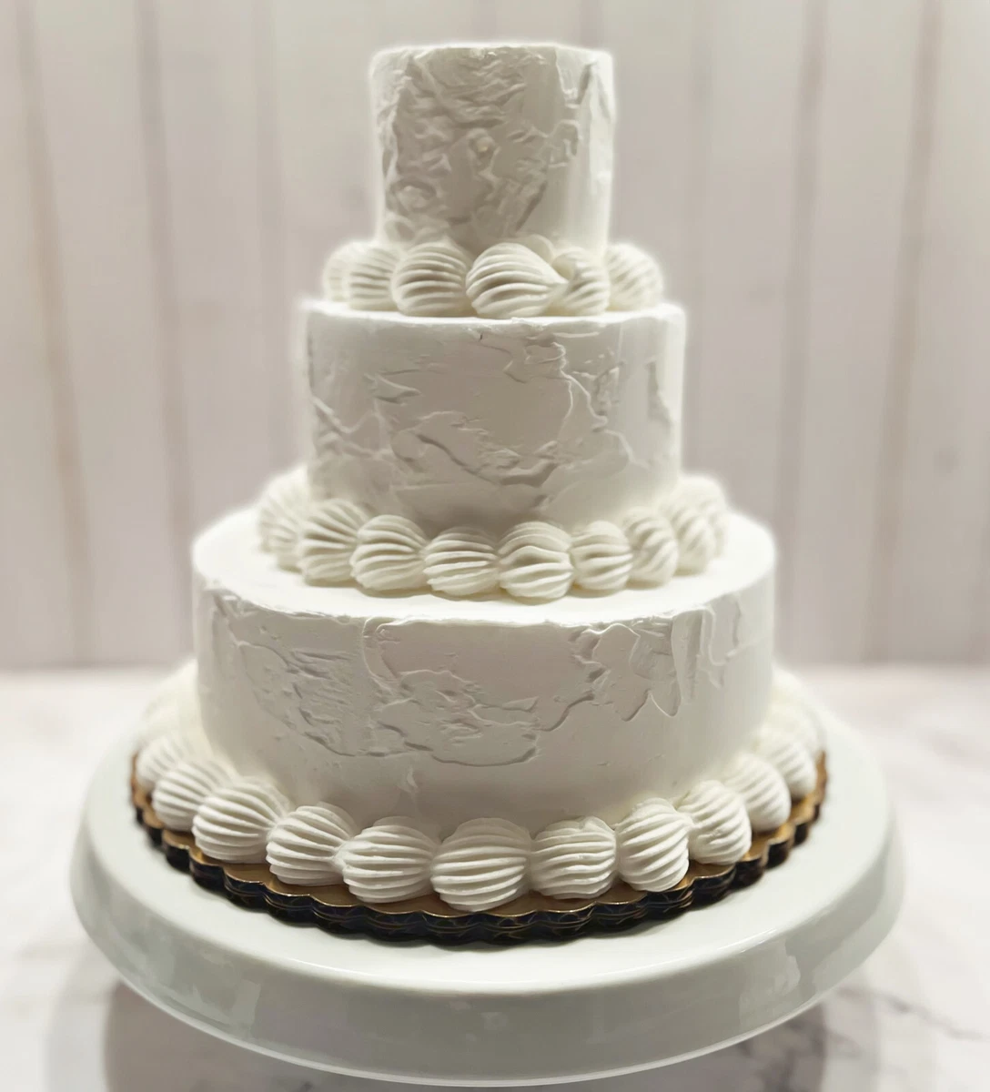 White Textured Wedding Cakes