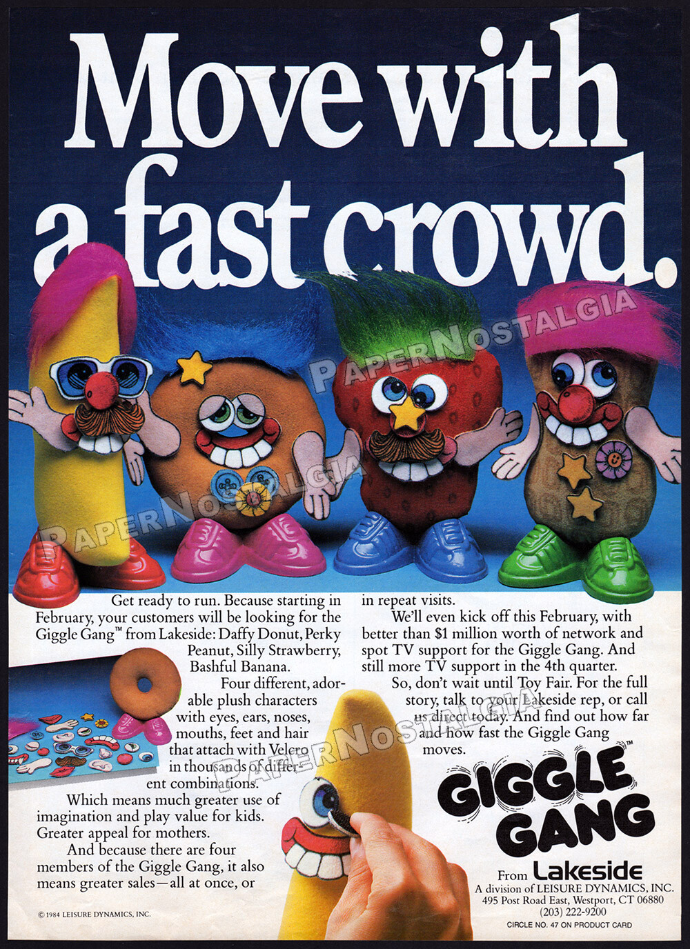 GIGGLE GANG__Original 1985 Trade AD / ADVERT_plush toy AD__Lakeside ...