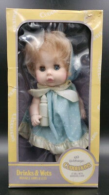 VINTAGE NEW IN BOX 9" GOLDBERGER CUDDLEKINS DOLL DRINKS & WETS NO. 3032 ...