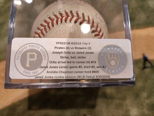 Pittsburgh Pirates Jared Jones Autographed Game Used Baseball 4/22/24 ...