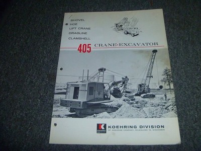Koehring 405 Crane Excavator Load Lifting Capacities & Specifications ...