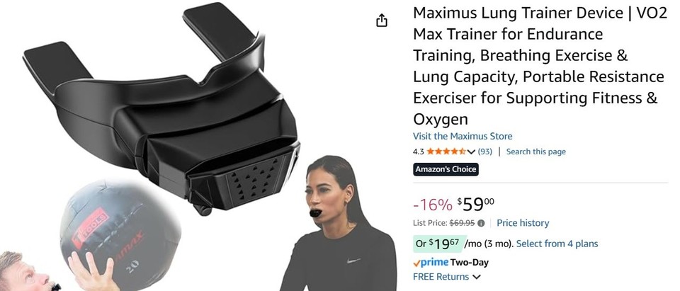 Maximus Lung Trainer Device | VO2 Max Trainer for Endurance, 50% off | eBay