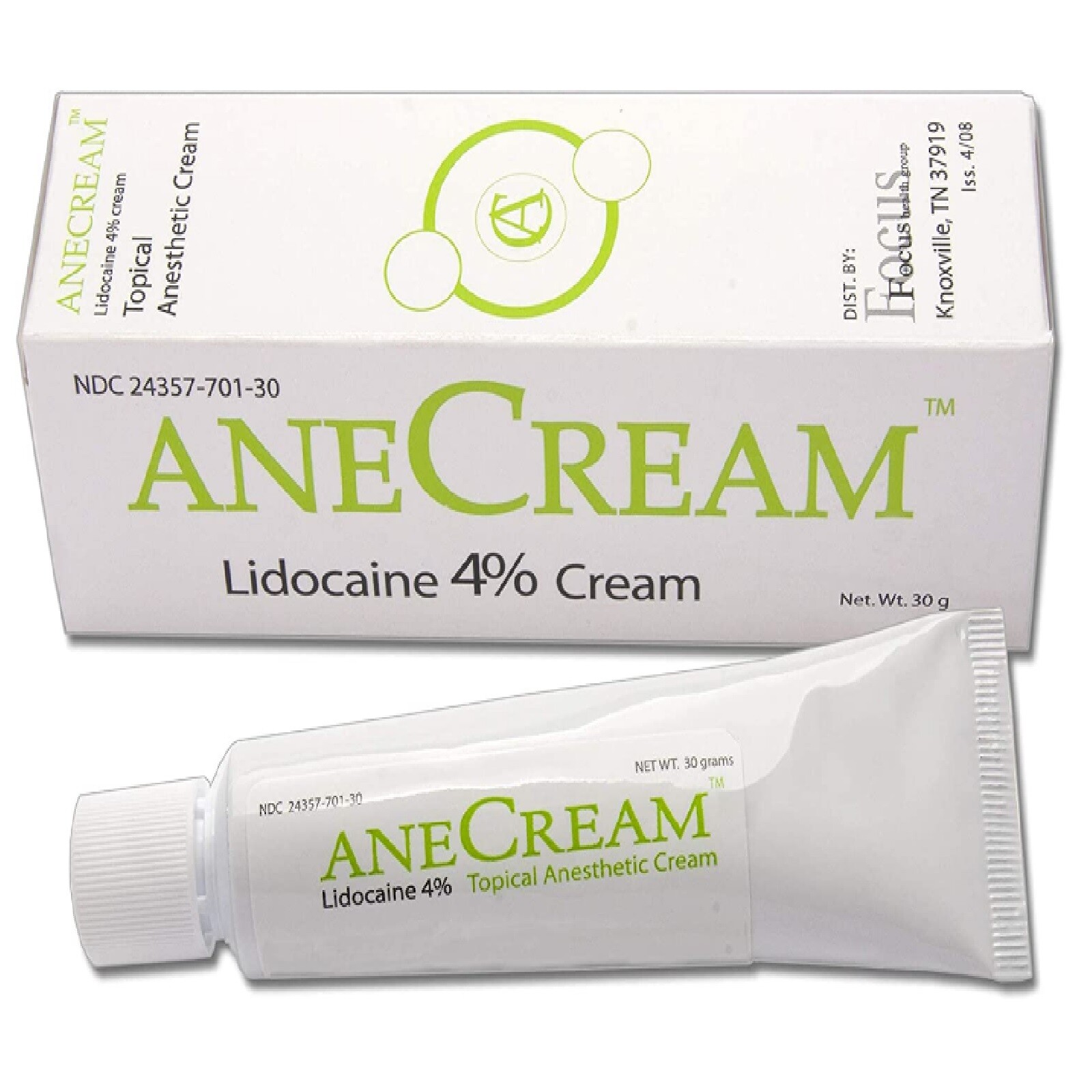 AneCream Anesthetic 4% Topical Cream Tube Minor Skin Irritation ...