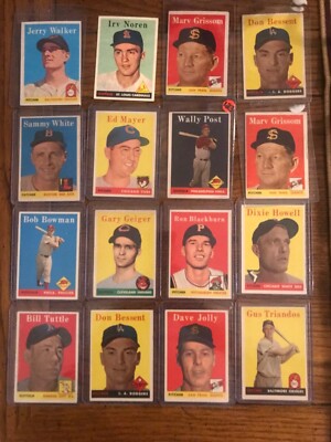 Jerry Walker 1958 Topps Baseball Card (Sale Is For Card In Title) (9164 ...