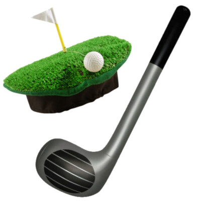 CRAZY GOLF HAT & INFLATABLE GOLF CLUB FUNNY GOLF FANCY DRESS STAG PARTY ...
