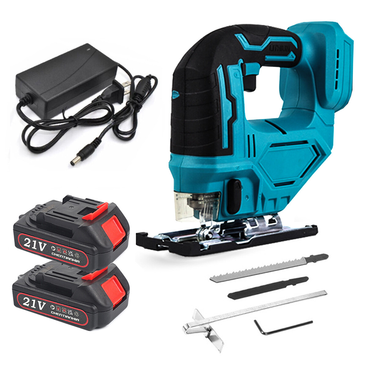 2 Batteries Cordless Wood Cutting Jigsaw Cutter Jig Saw For 21V for ...