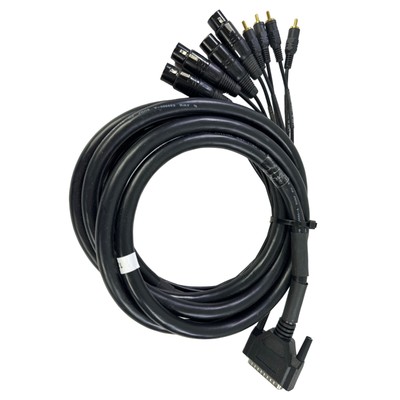 Avid 8 Channel Snake 12ft - Male DB25 to 4 Female XLR and 4 Male RCA ...