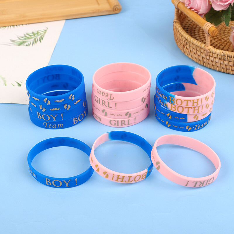30PCS Boy Or Girl Gender Reveal Party Team Bride Bracelet Wristbands ...