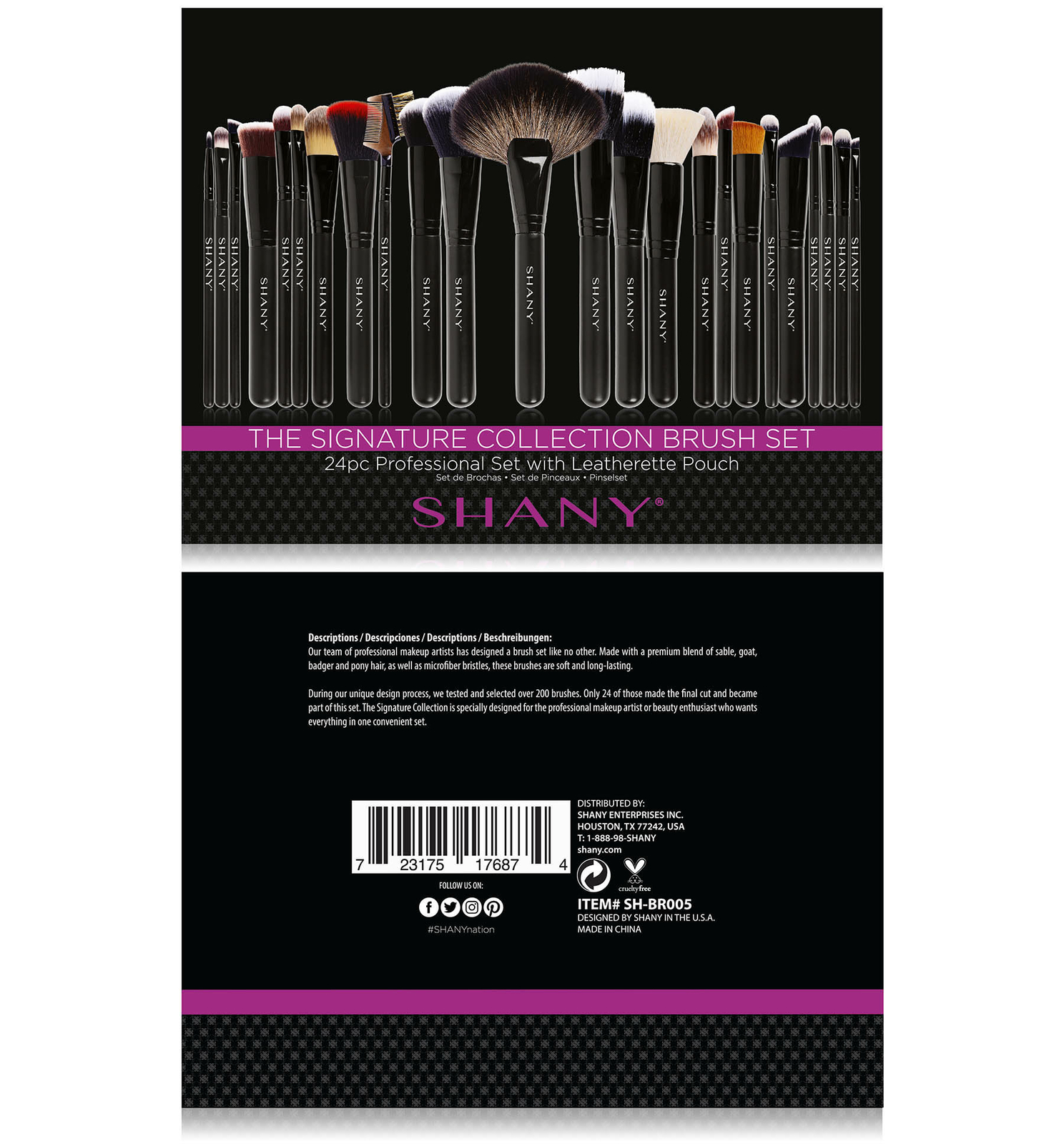 SHANY The Masterpiece Pro Signature Brush Set - 24pcs Handmade Natural ...