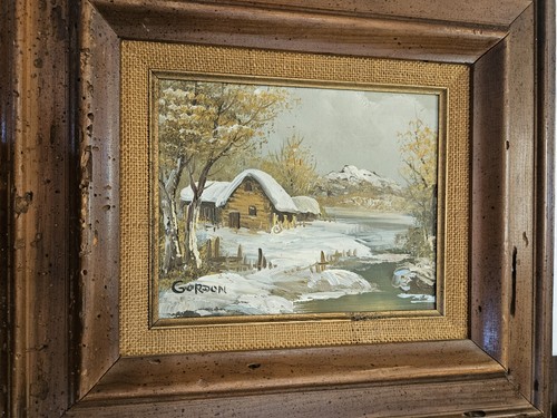 Henry Gordon Winter Landscape Painting Oil On Canvas Signed Framed Art ...