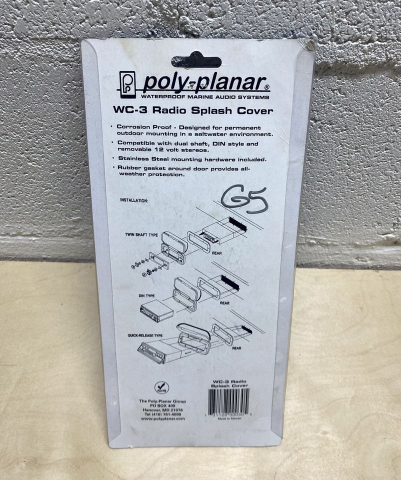 Poly-Planar WC-3 Waterproof 9” X 4” Marine Radio Stereo Panel Mount ...