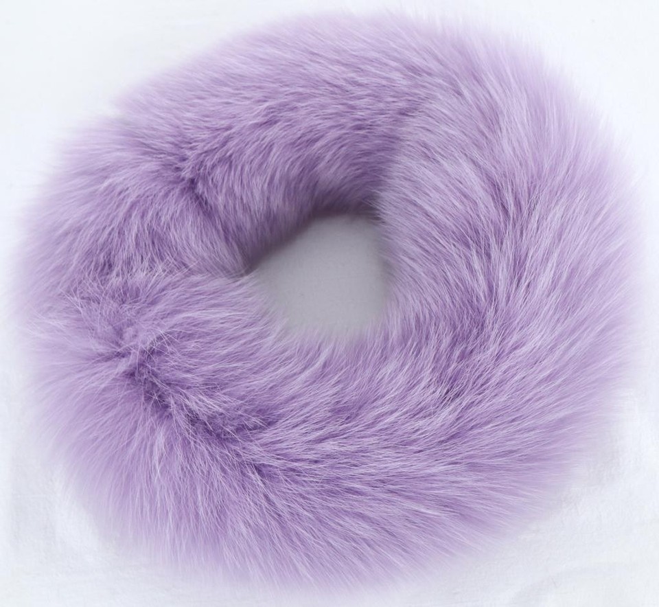 Fur Scarf Fur Collar Chain Necklace Polar Shadow Fox Trim Coat Purple ...