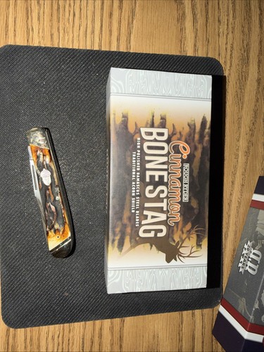 Rough Ryder Cinnamon Bone Stag, Damascus Steel, RR2155 Acorn Shield ...