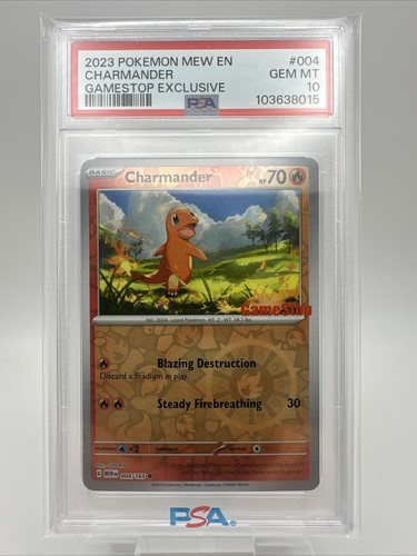 Charmander 004/165 GameStop Exclusive PSA 10 Reverse Holo Pokemon 151 ...