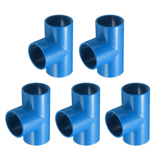 5 Pcs 1.2 Inch Tee 3 Way PVC Pipe Fittings Connector, Blue 617662445652 ...