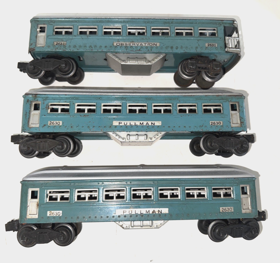 LIONEL PREWAR O GAUGE 1666 STEAM LOCO & 02666W TENDER & 2-2630, 2631 ...