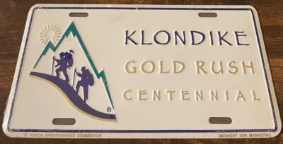 Klondike Gold Rush Centennial Booster License Plate Yukon Canada Gold ...