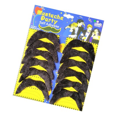 12Pcs Self Adhesive Tash Black Fake Mustache Mexican 70's Stick ...