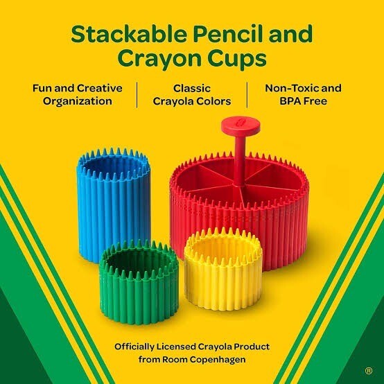 Crayola Total Color Crayon Desk Set With Pencil Cup Round Organizer ...