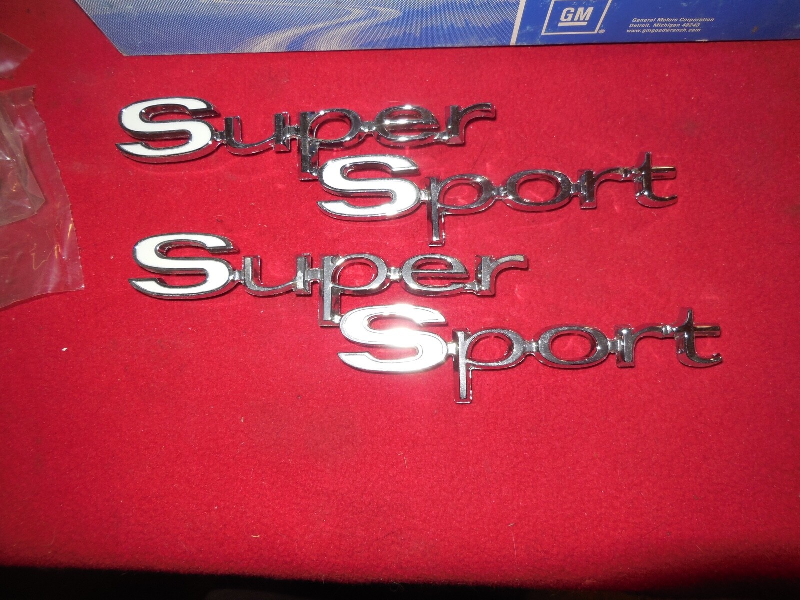 NOS 1967 Chevrolet Chevelle SS rear quarter panel Super Sport emblems ...