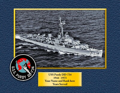 USS PURDY DD734 Custom Personalized Print of US Navy Gift Idea | eBay