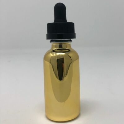 1oz 30ml 14k Gold Coating Glass Childproof Bottles Boston Round Case of ...