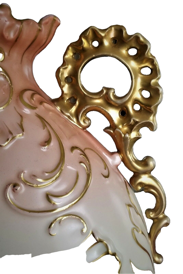 Porcelain Flask VASE, Austrian, Rococo, Rocaille/Shell, Gilt, Rose ...