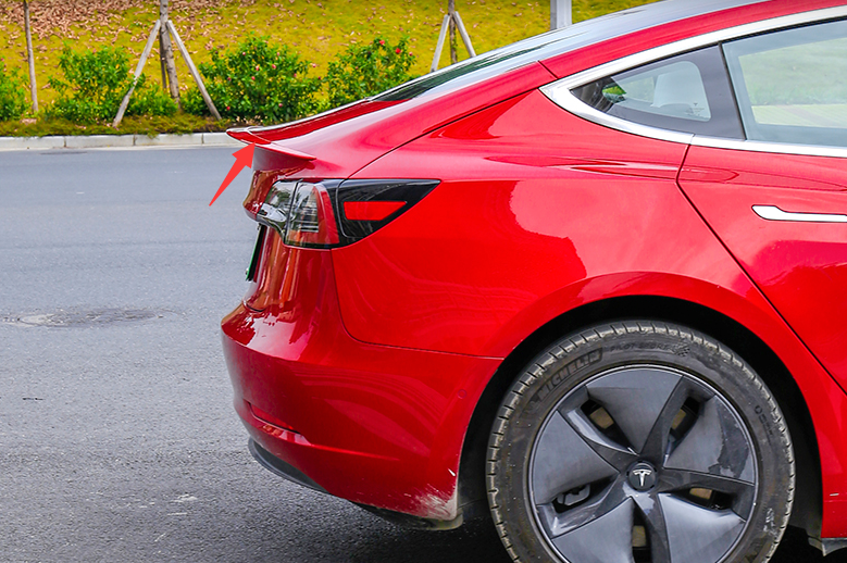 Red Painted Rear Trunk Spoiler Wing Flap 1PCS For Tesla Model 3 2017 ...
