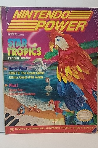 Nintendo Power Magazine #21 February 1991 NES Star Tropics, with Poster ...