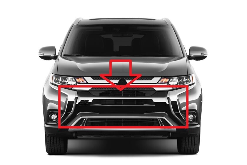 for 2019 -20 Outlander Front Bumper center grille panel plate insert ...