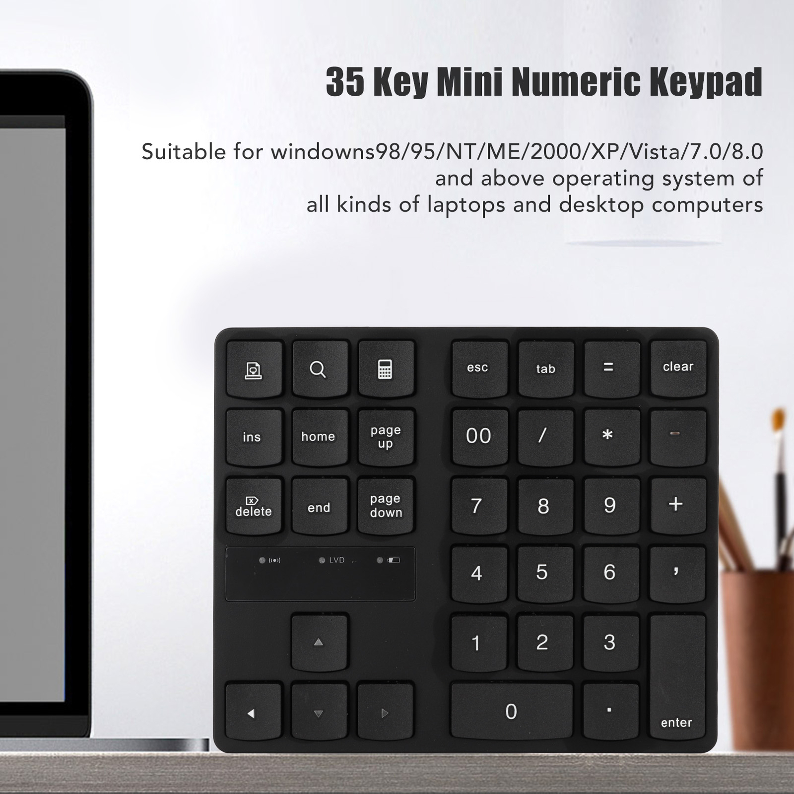 35 Key Mini Numeric Keypad U Shaped Keys 32.8ft Transfer Distance Low ...