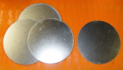 5-pc round galvanized sheet metal disks - 7" diameter - crafts ...