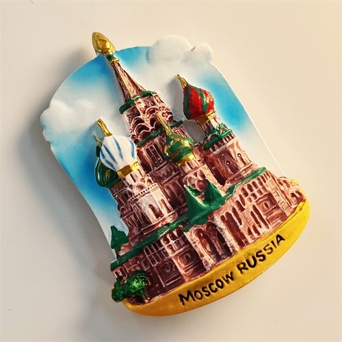 Russia Moscow Landmark Building Church Tourist Souvenir 3D Resin Fridge ...