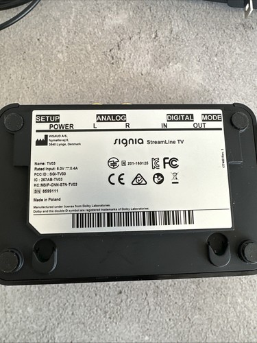 Signia StreamLine TV Transmitter Model TV03 - Excellent Used Condition ...