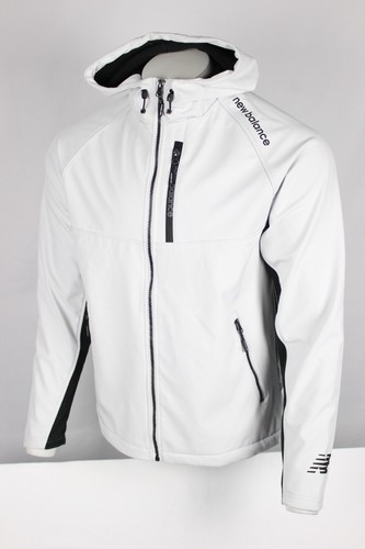 New Balance Men's Softshell Full Zip Jacket Hooded Fleece Lined White ...