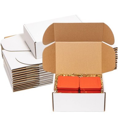 Shipping Boxes 9x6x4 inches 25 Pack White Corrugated Cardboard Mailing ...